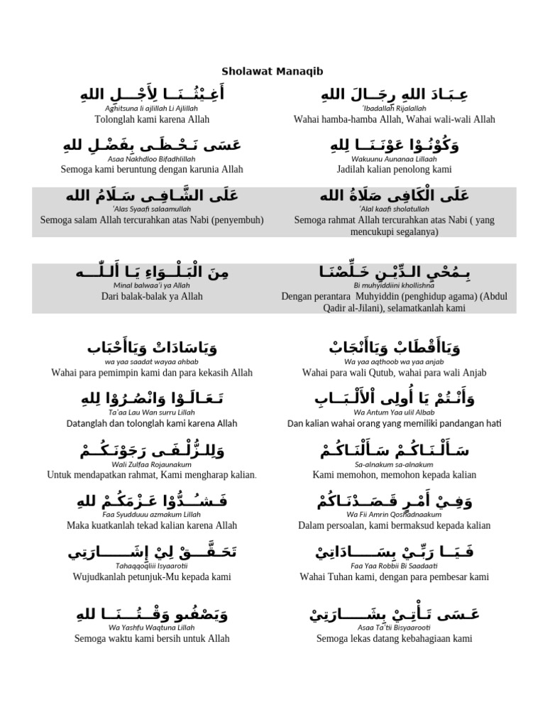 Sholawat Manaqib | PDF