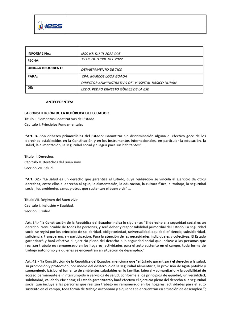 Gad-P03-S01 - F01 Informe de Justificación Necesidad Octubre 2022 | PDF | Hospital | Subasta