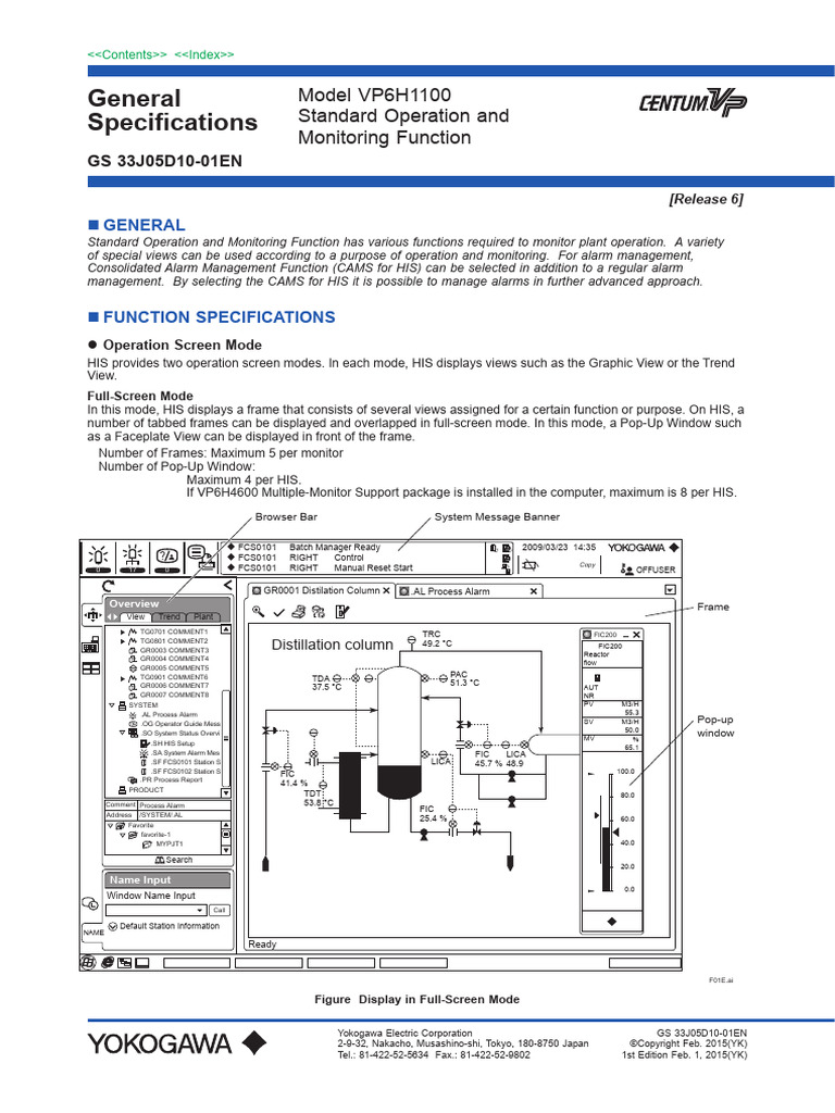 GS33J05D10-01EN Standard Operation and Monitoring Function | PDF | Graphics Processing Unit ...