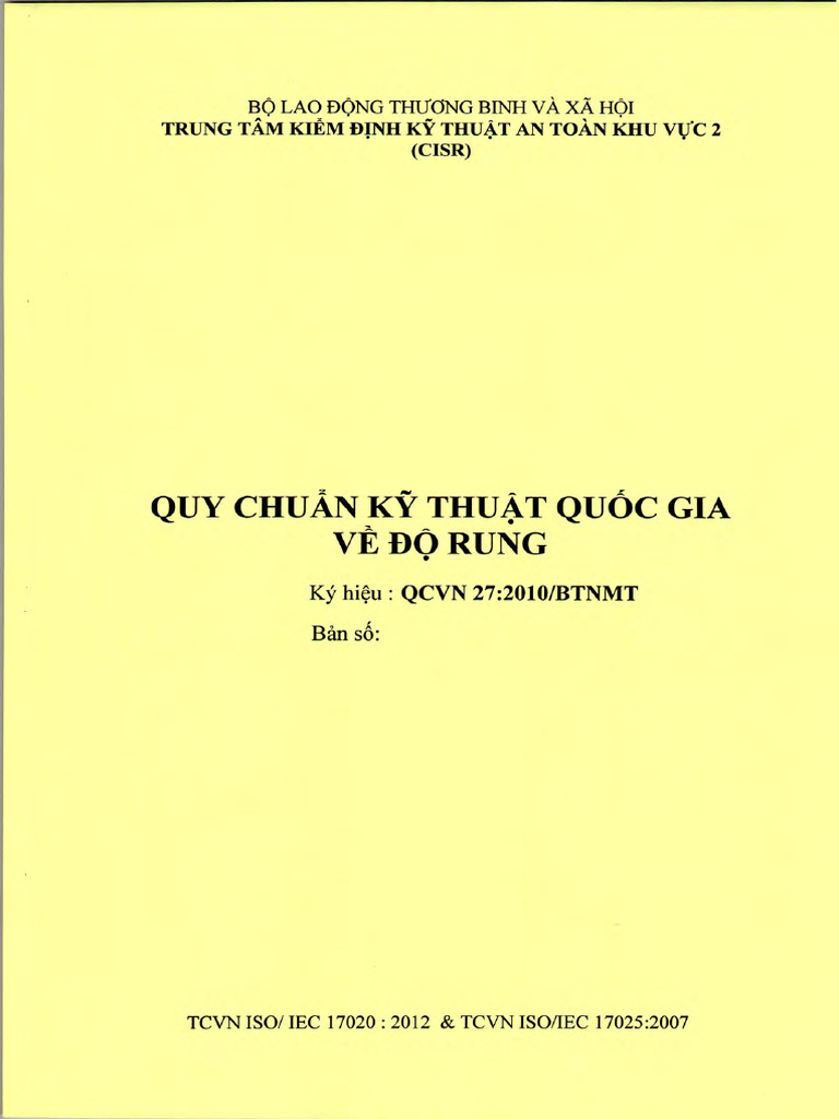 Qcvn 27-2010 - btnmt - về Độ Rung | PDF