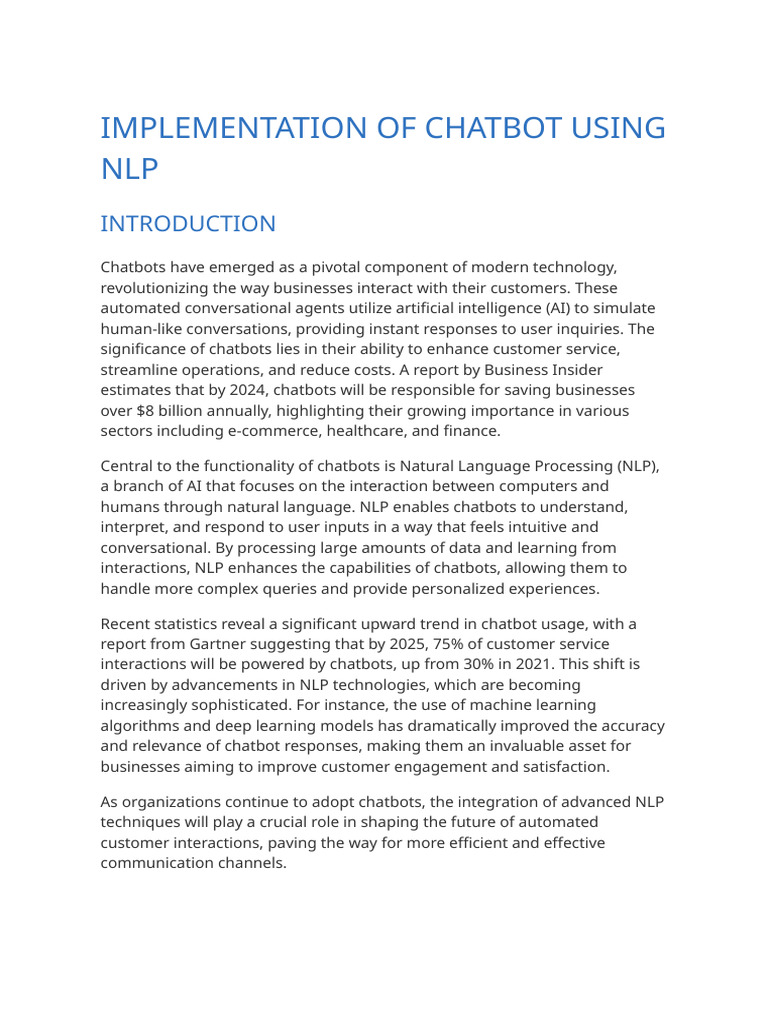 Chatbots With NLP Solutions | PDF | Performance Indicator | Artificial ...