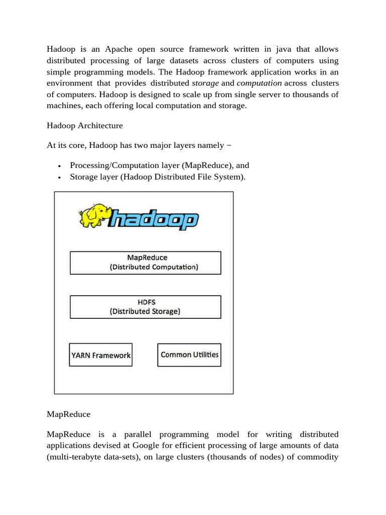 hadoop Introduction | PDF | Apache Hadoop | Computer Cluster hadoop Introduction | PDF | Apache Hadoop | Computer Cluster