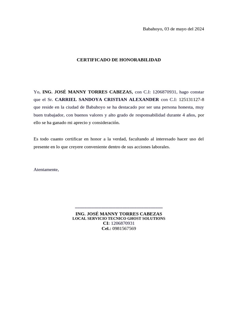 Solicitud de Referencia Personal | PDF