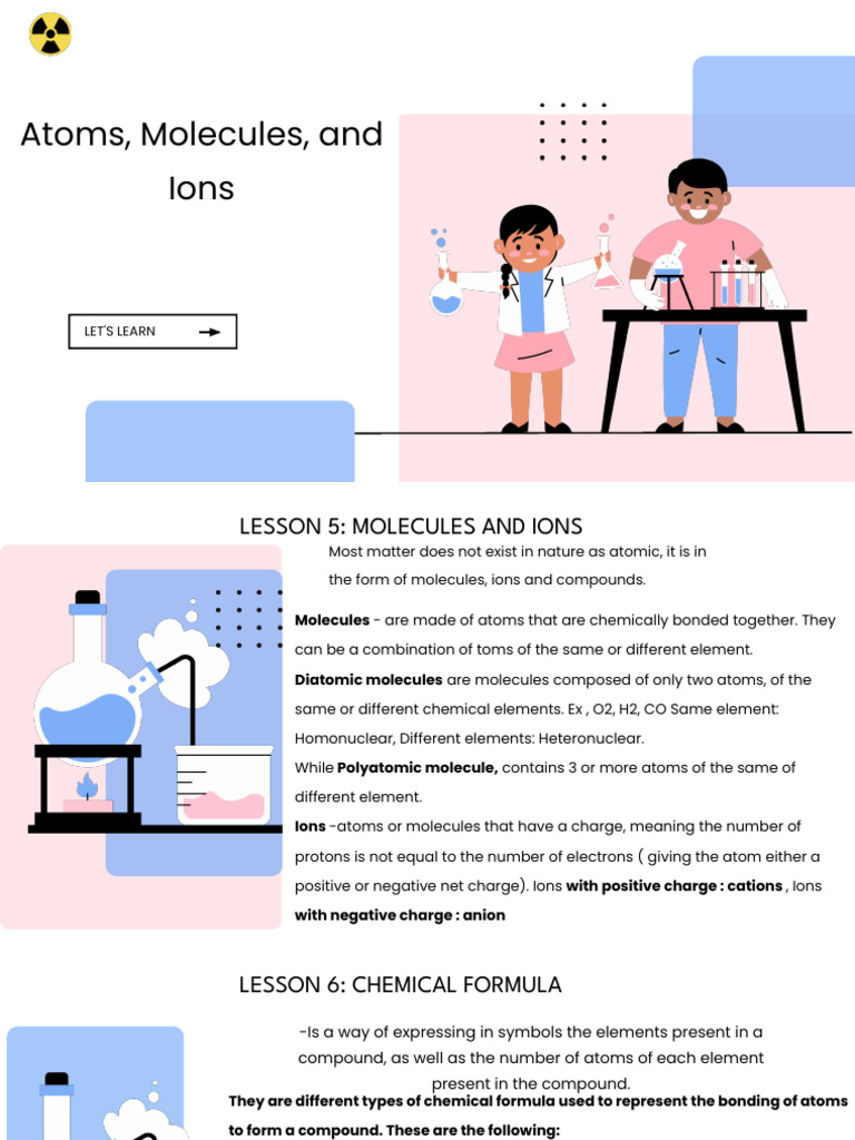 Atoms, Ions and Molecules | PDF | Ion | Chemical Compounds