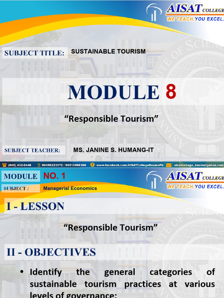 TPC2-ST module 8 | PDF | Sustainability | Tourism