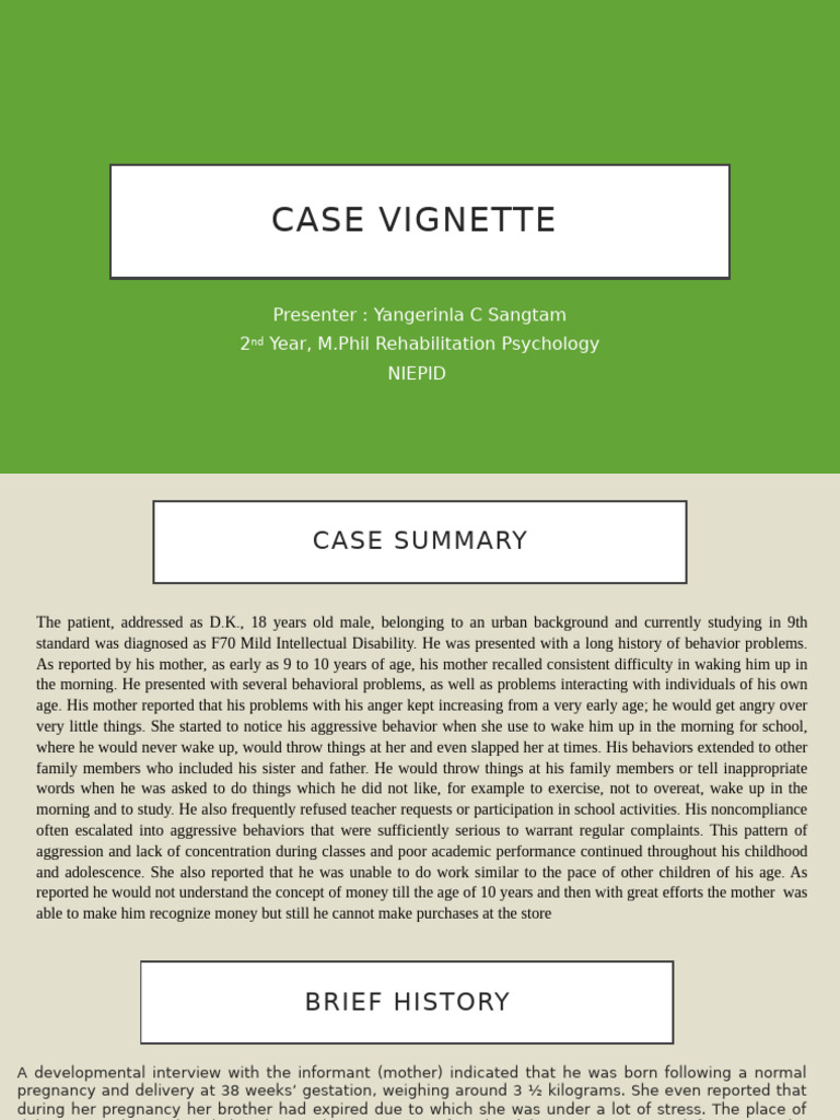 Case Vignette | PDF | Anger | Reinforcement