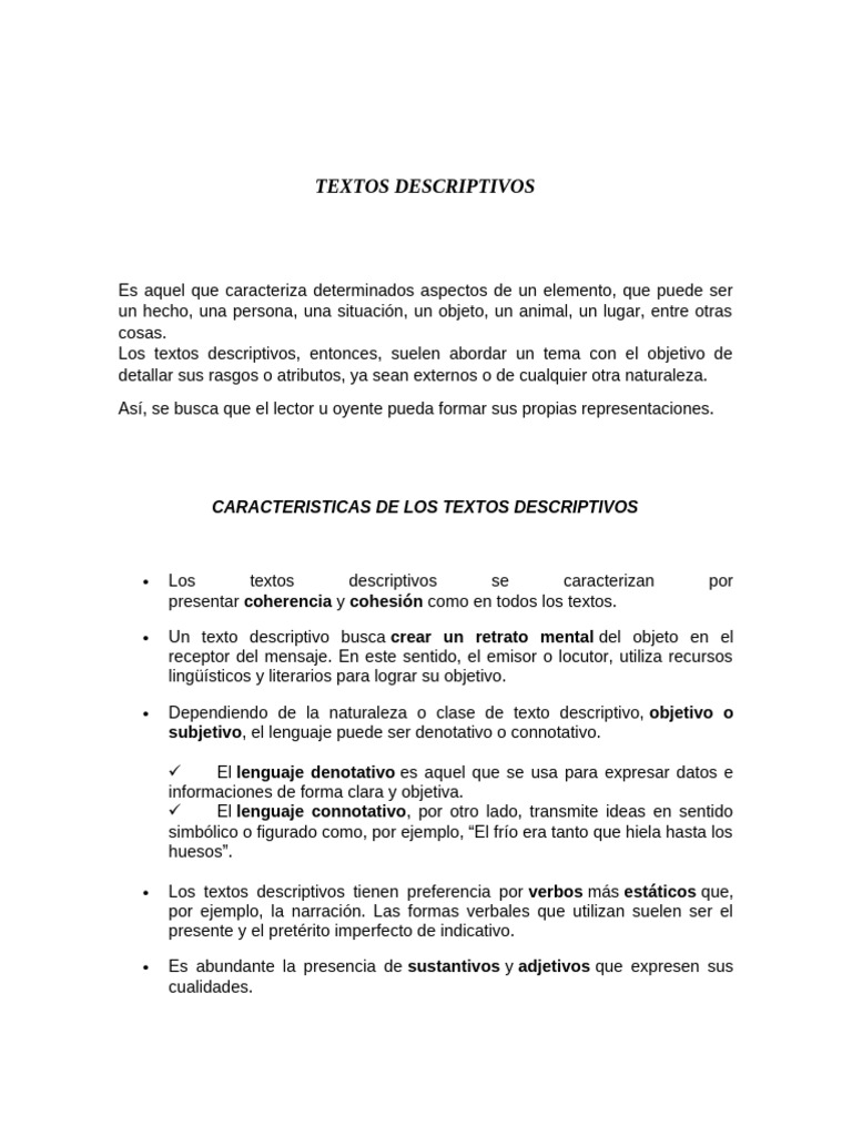 Textos Descriptivos Daniela | PDF | Verbo | Lingüística