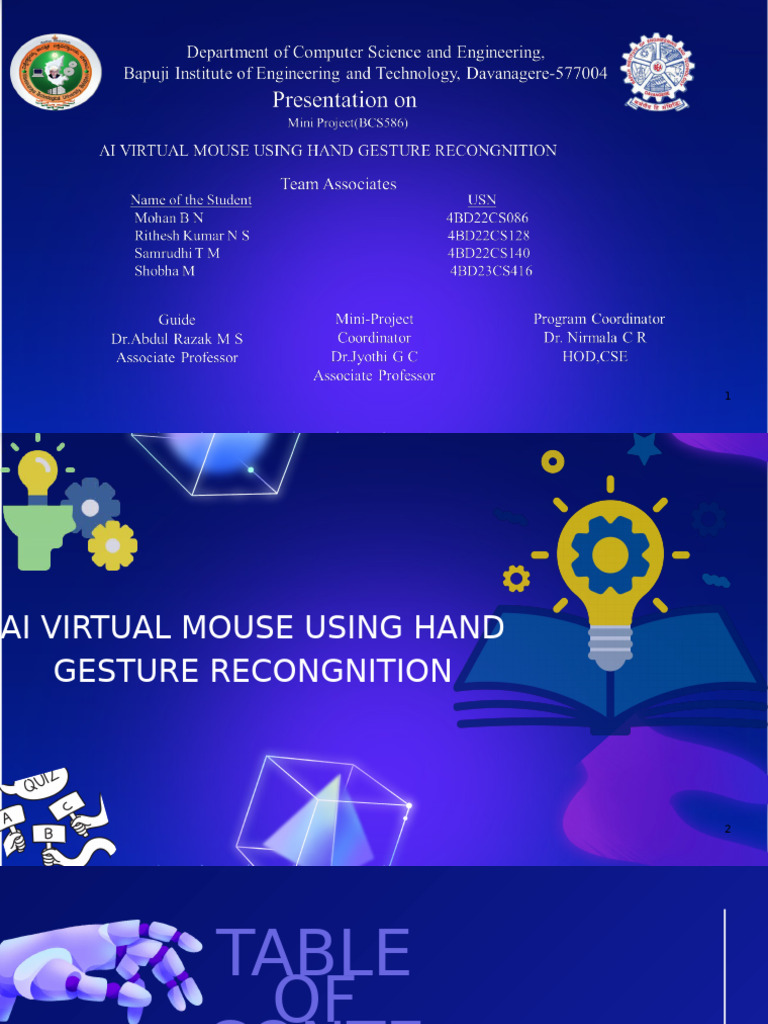 Ai Virtual Mouse Using Hand Gesture Recognition 1 | PDF | Artificial Intelligence | Intelligence ...