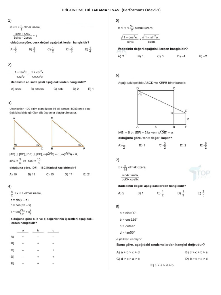 11.SINIF Trig. Tarama | PDF