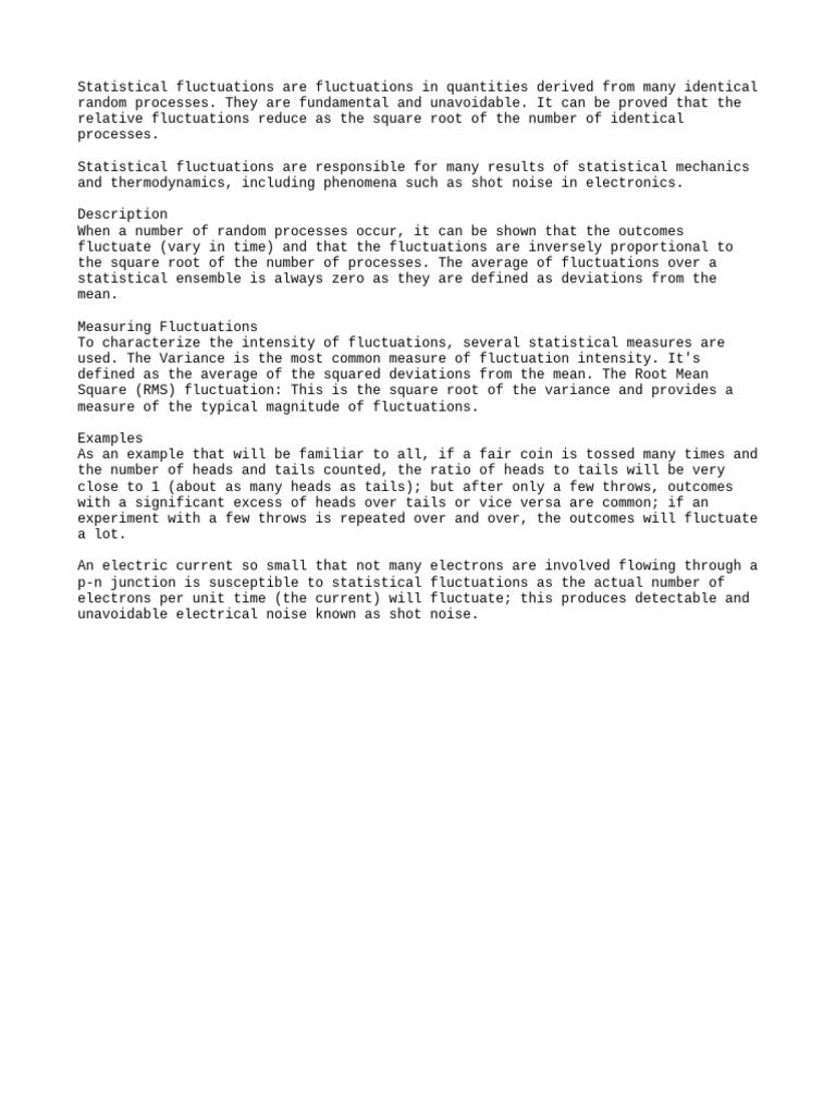 Statistical Fluctuations | PDF