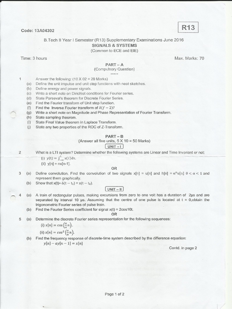 Signals and Systems University QB | PDF | Spectral Density | Fourier Transform
