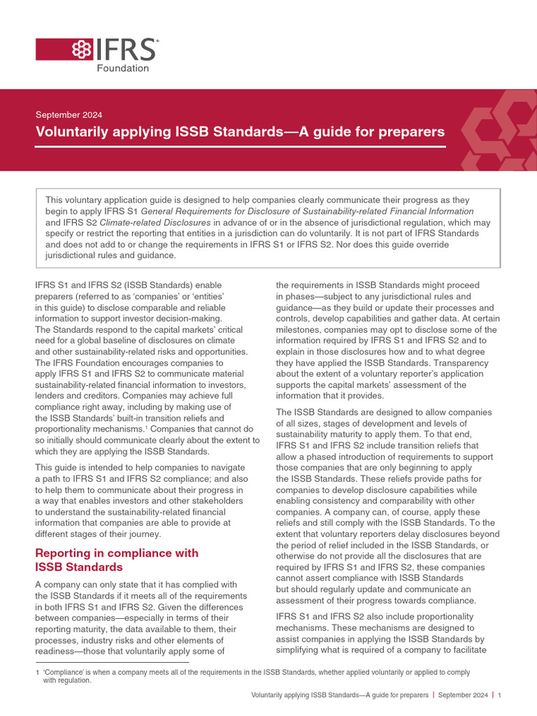 Guide to Voluntary ISSB Standards Compliance | PDF | International ...