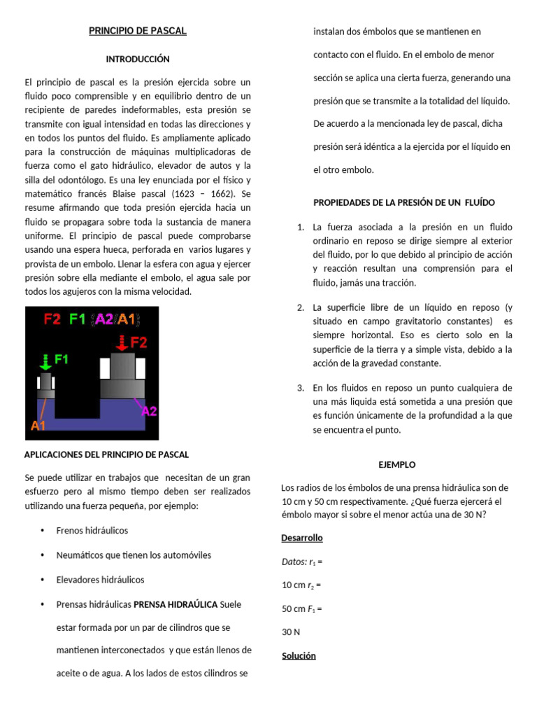 Ley de Pascal | PDF | Mecanica clasica | Materia suave