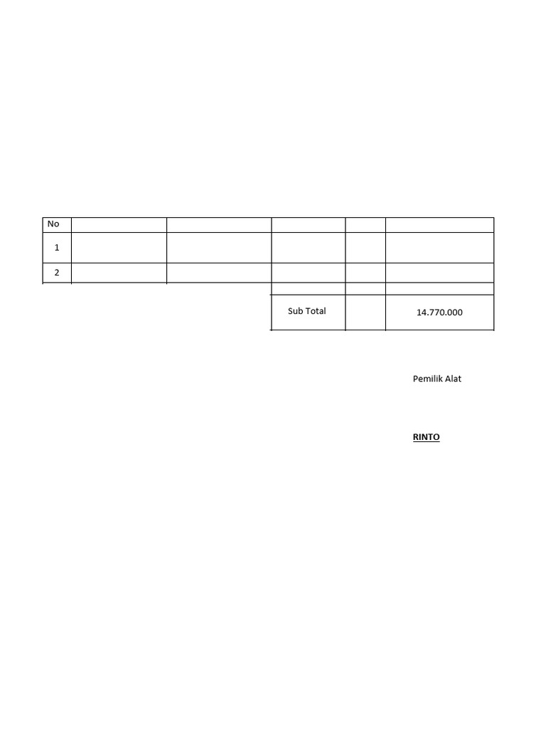 Invoice Sewa Alat PC dan Tronton | PDF
