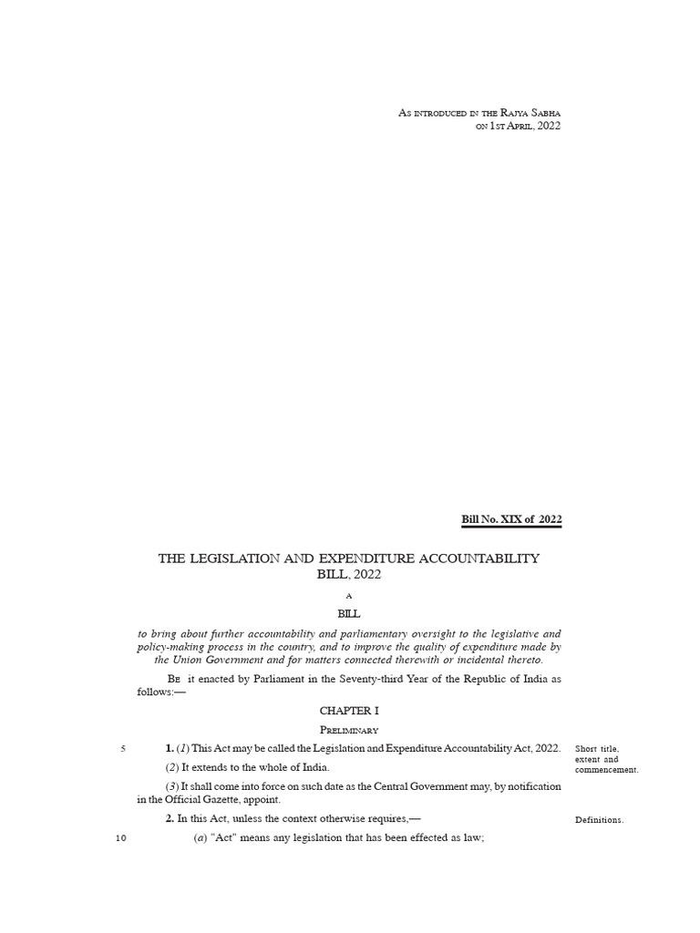 Legislation and Expenditure Accountability Act | PDF | Act Of ...