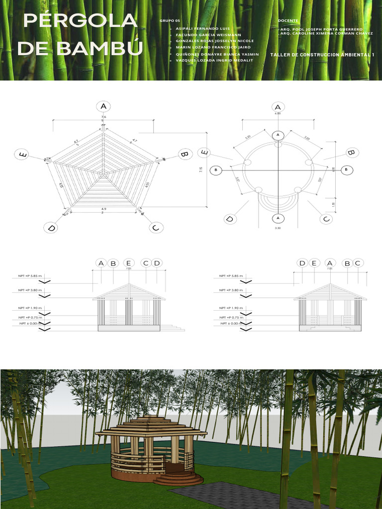 Diseño de Pérgolas de Bambú | PDF | Ingeniería de Edificación ...