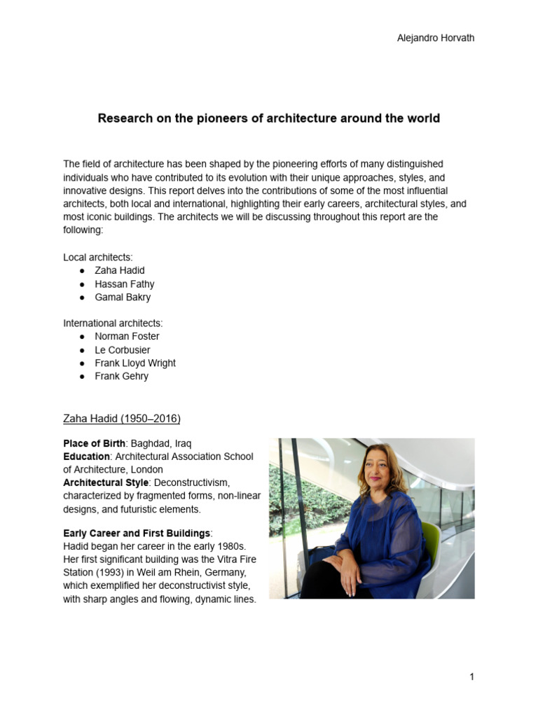 Pioneers of Global Architecture: Key Figures | PDF | Design | Style