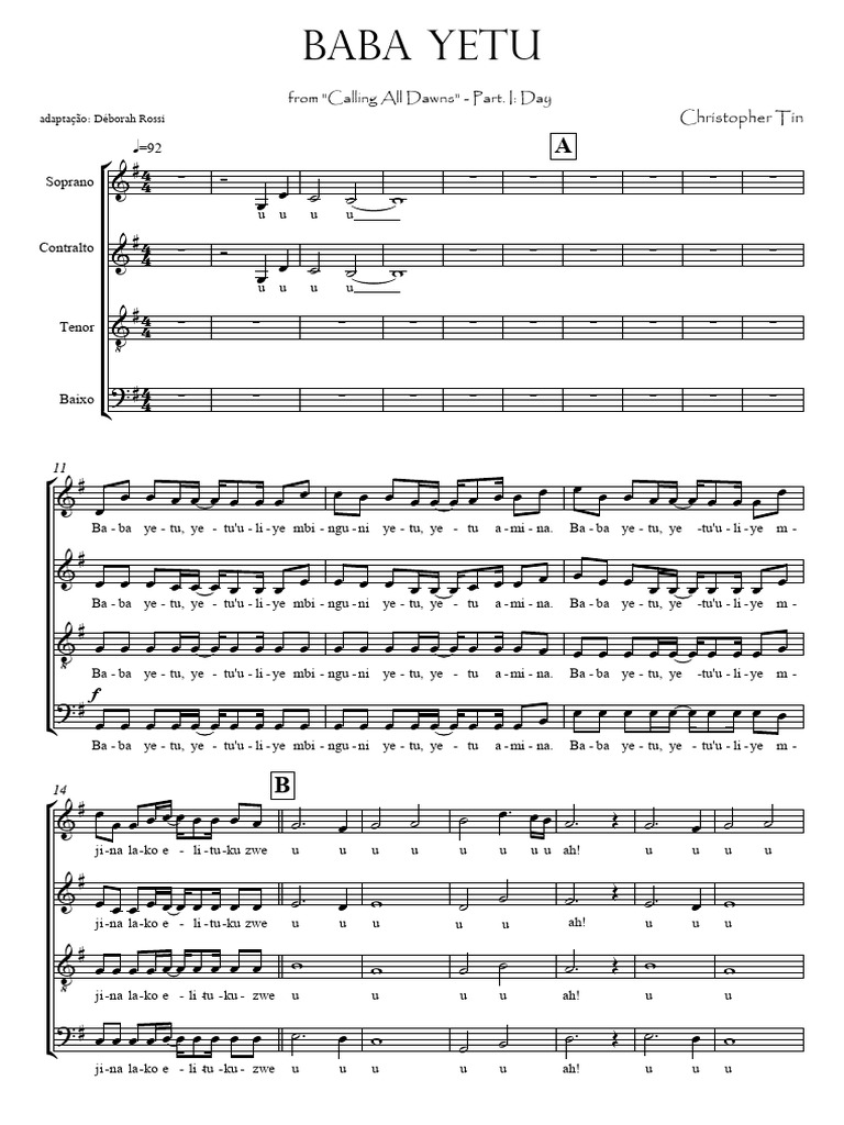 Baba Yetu SATB | PDF