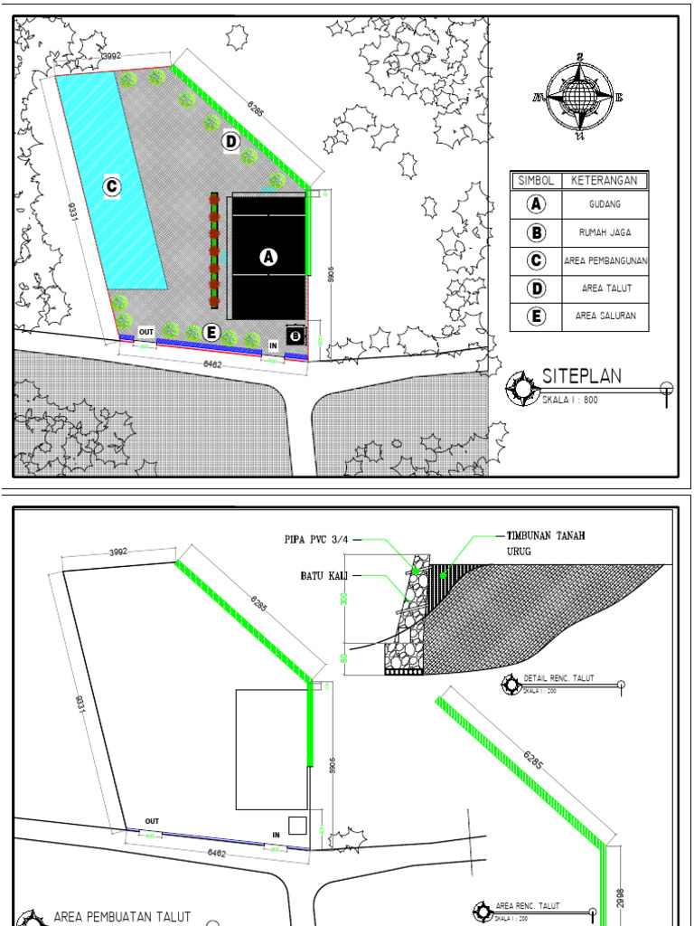 Siteplan dan Detail Talut & Saluran | PDF