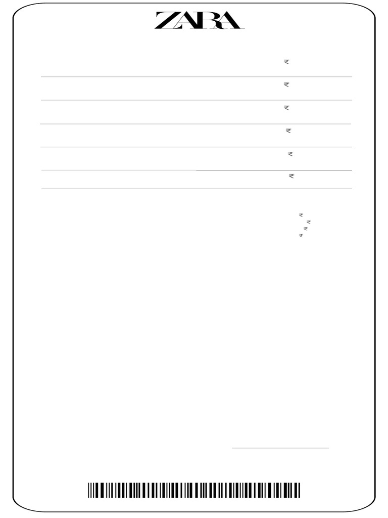 Zara Store Updated Invoice | PDF