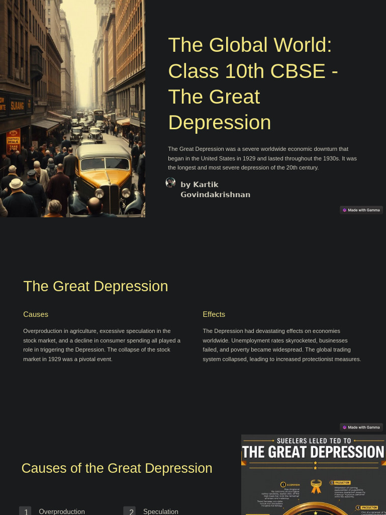 The Global World Class 10th CBSE The Great Depression | PDF | Great ...