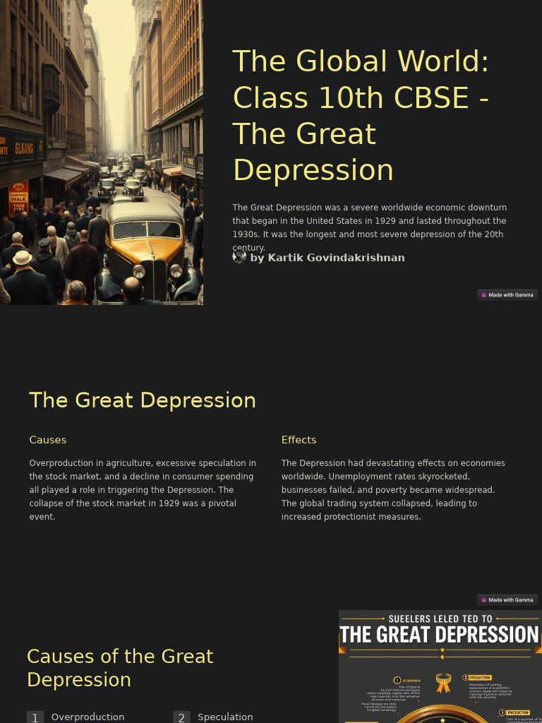 The Global World Class 10th CBSE The Great Depression | PDF | Great ...