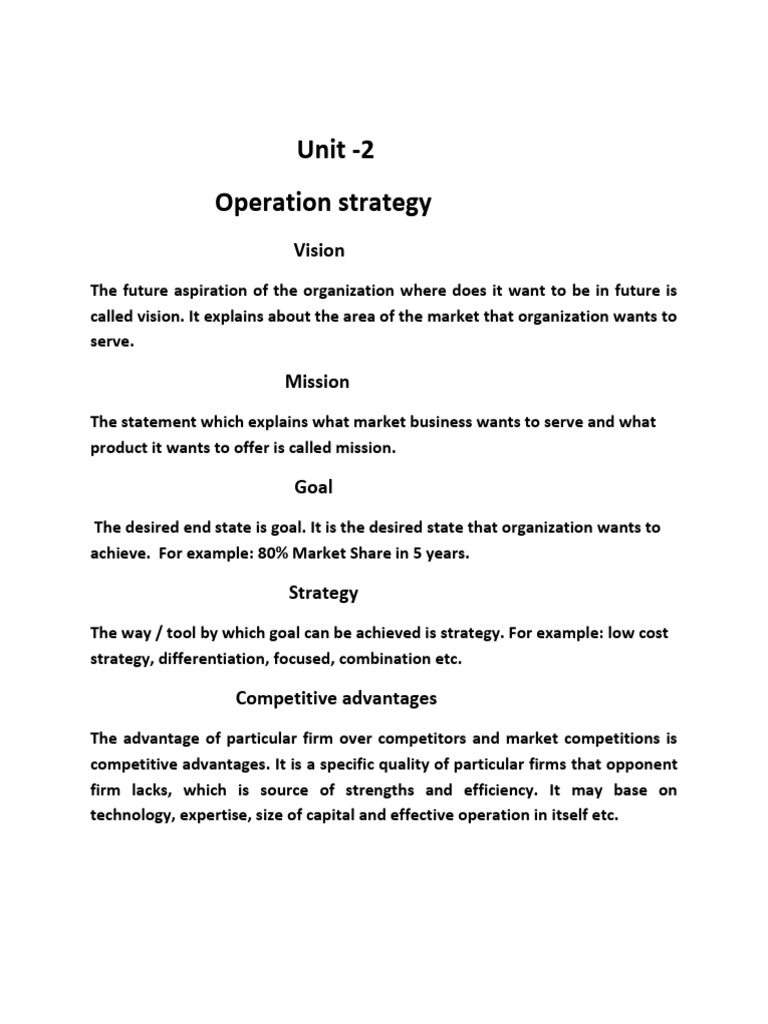 operation management -2 | PDF | Competitive Advantage | Goal