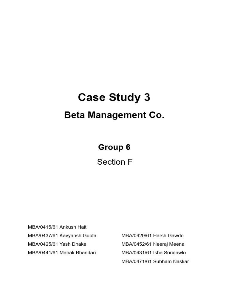 Corporate - Finance - Group6 - Sec - F - Case 3 | PDF | Beta (Finance) | Financial Risk
