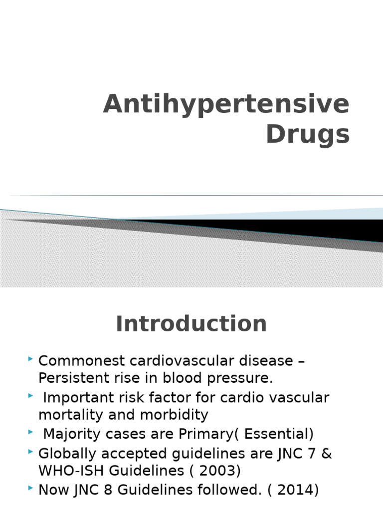 Antihypertensive Drug Classifications and Effects | PDF | Blood ...