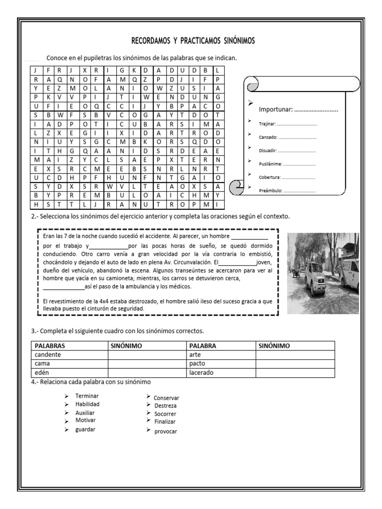 Sinónimos y Antónimos en Contexto | PDF