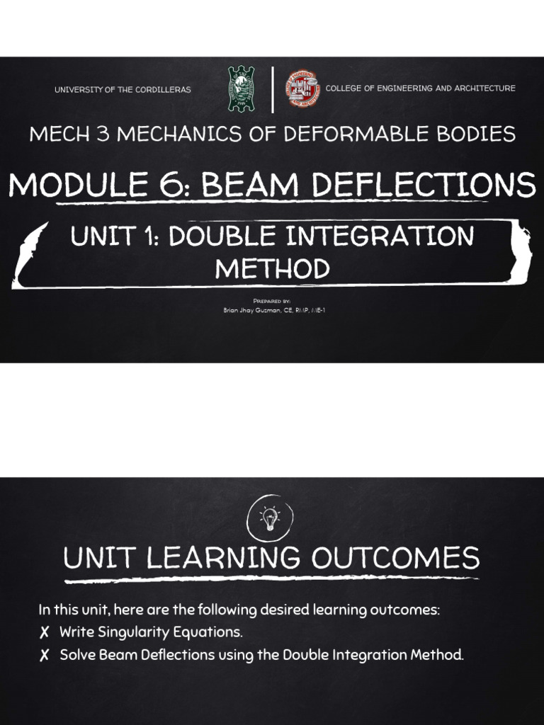 Module 6 Unit 1 (Double Integration Method) | PDF | Beam (Structure ...