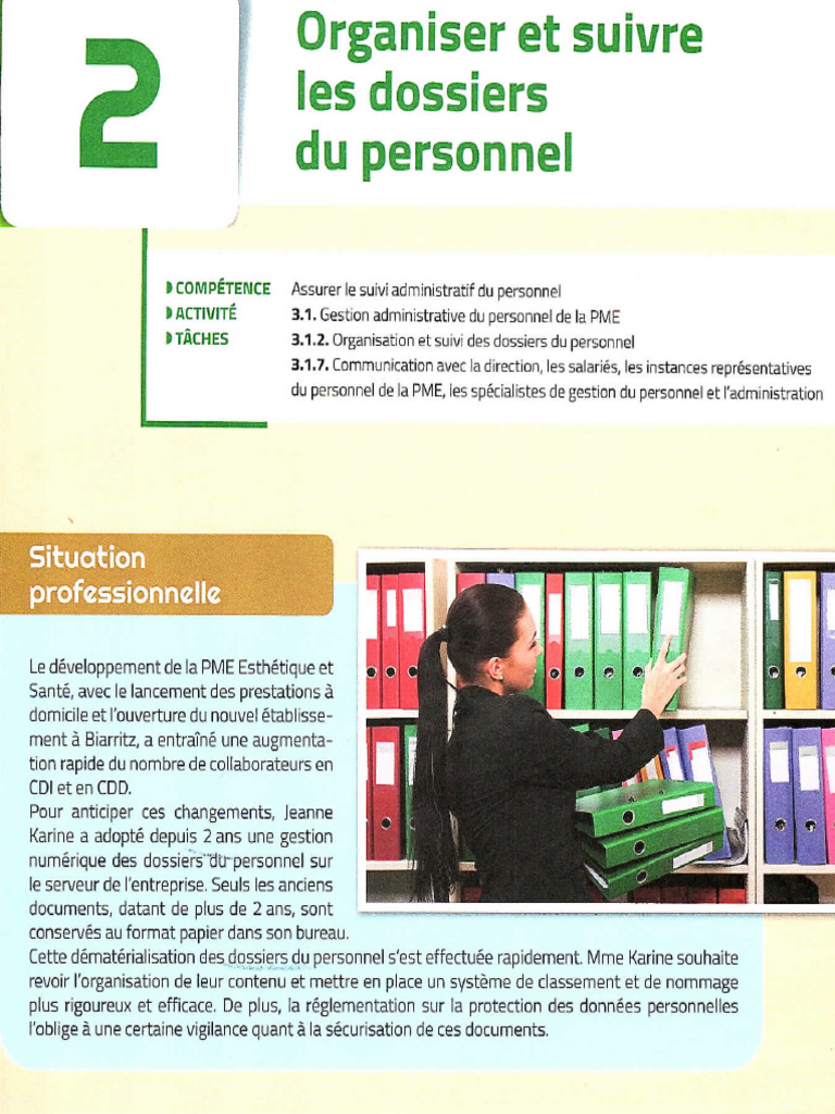 RH-CH01-EDC-Organisation Et Suivi Des Dossiers Du Personnel | PDF