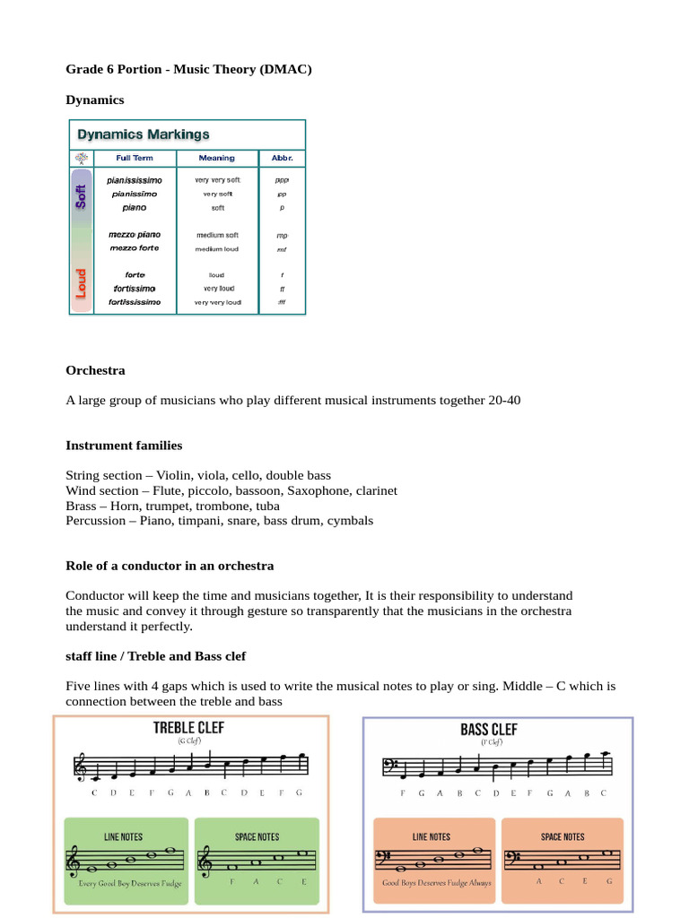 Grade 6 Portion DMAC Music | PDF