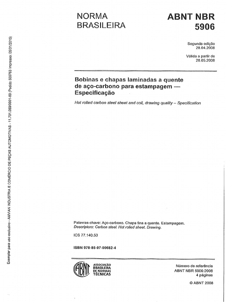 Norma Brasileira-Abnt NBR 5906-2008 | PDF