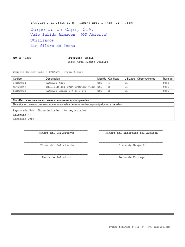 Vale de salida -4-3-2024 | PDF