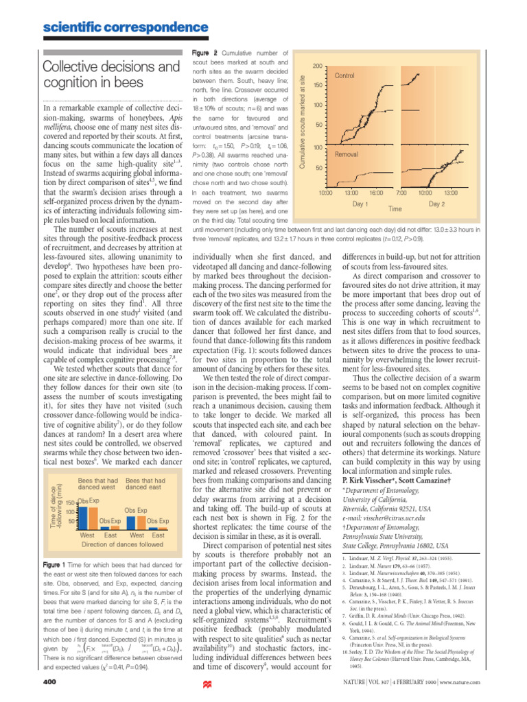 Collective Decision Making in Swarms | PDF | Honey Bee | Bees