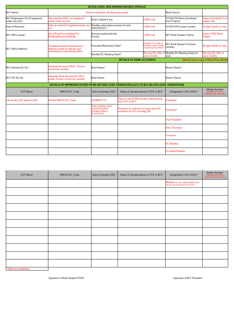 BLF Profile Format | PDF