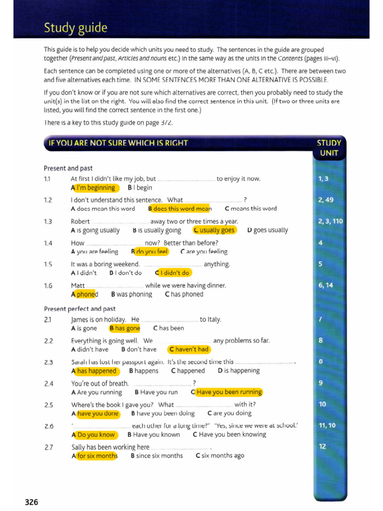 01 Grammar Study Guide CARMEN | PDF