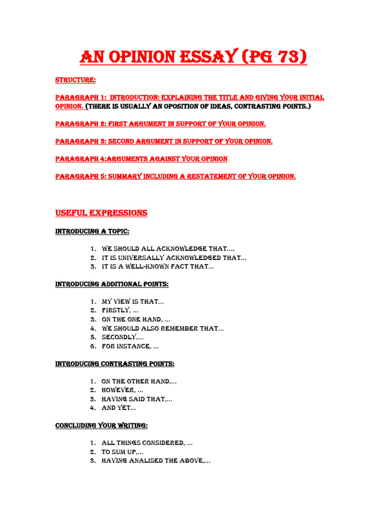 An Opinion Essay | PDF