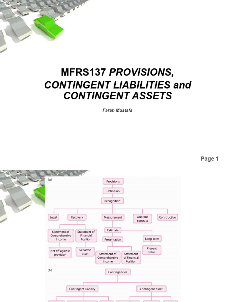Topic 6 - MFRS137 - Provisions, Contingent Liability and Contingent ...