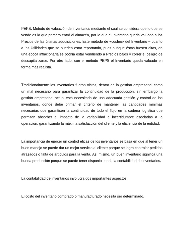 PEPS | PDF | Logística | Negocios económicos