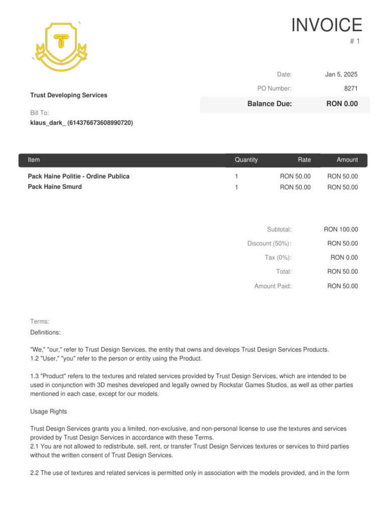 Invoice 1 | PDF | Fee