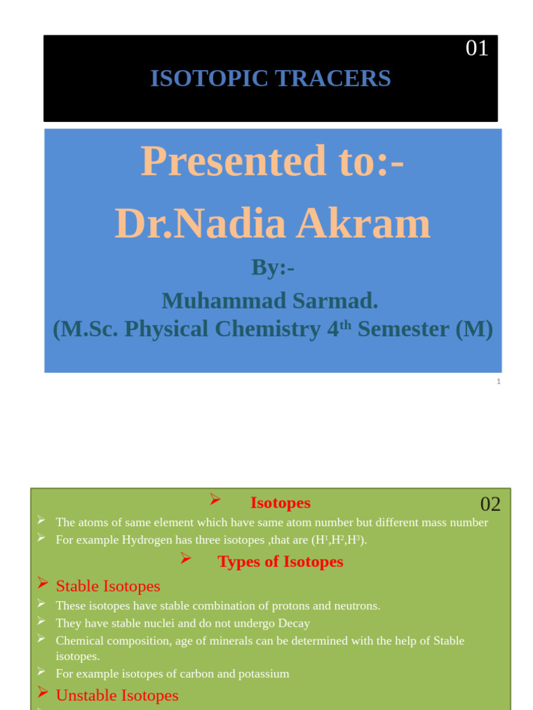 Isotopic Tracers. MSC Seminar | PDF | Isotope | Radioactive Tracer