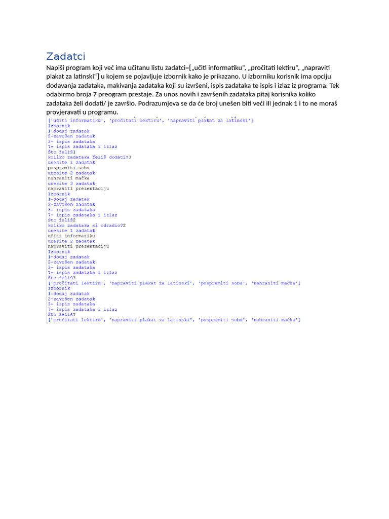 Zadatci | PDF