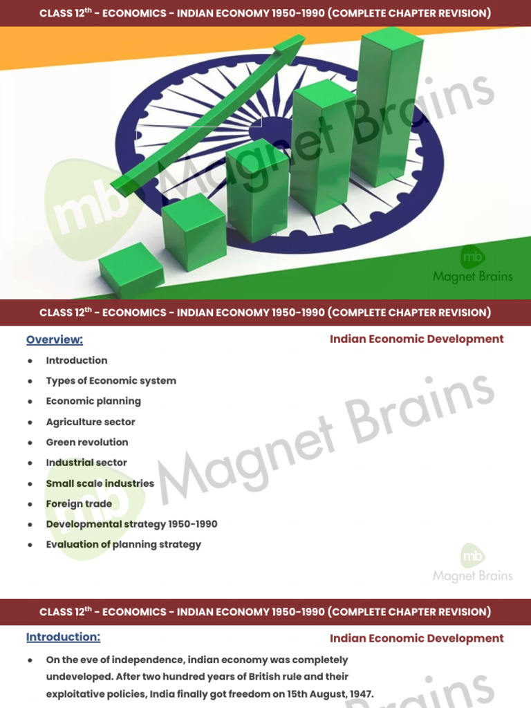 12th - Chapter 2 - Indian Economy 1950-1990 - Full Chapter Explainations | PDF | Economy Of ...