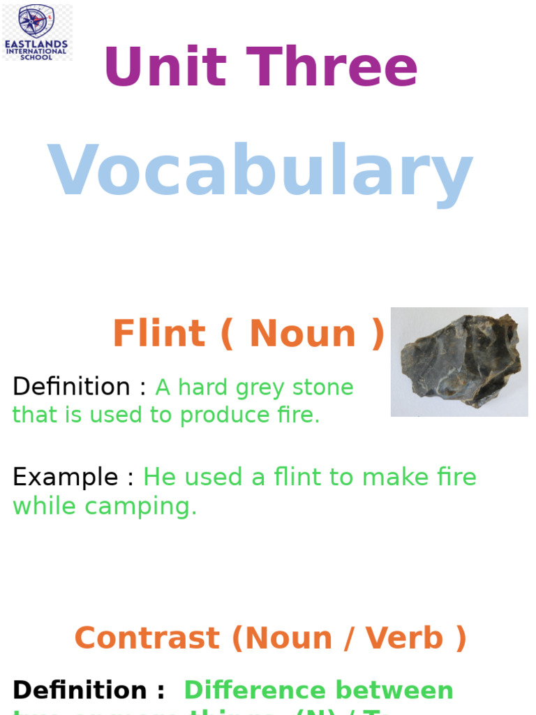 Unit Three Vocabulary | PDF