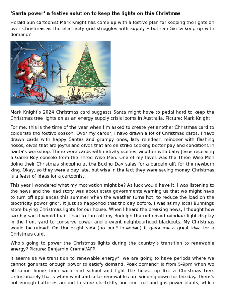 Santa Power' A Festive Solution To Keep The Lights On This Christmas ...