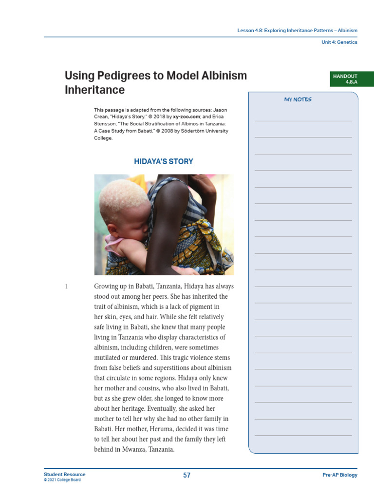 Albinism Reading - Hidaya (Read About Albinism) | PDF | Heredity