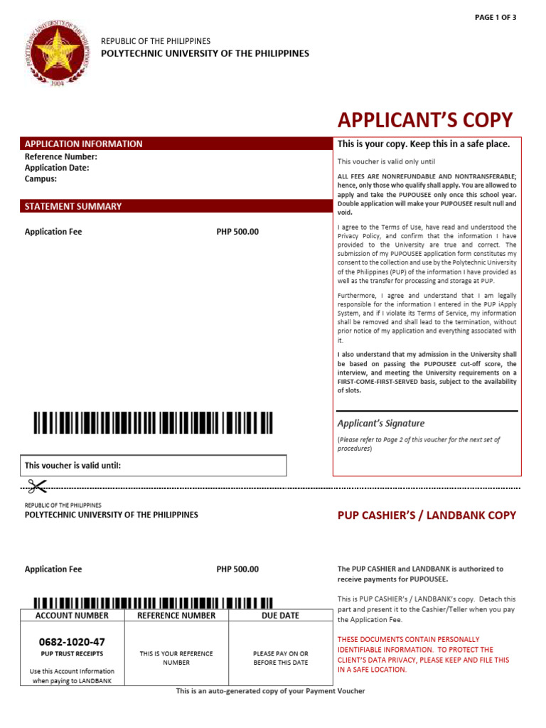 PUP Iapply Voucher 2024-0130-5485 | PDF